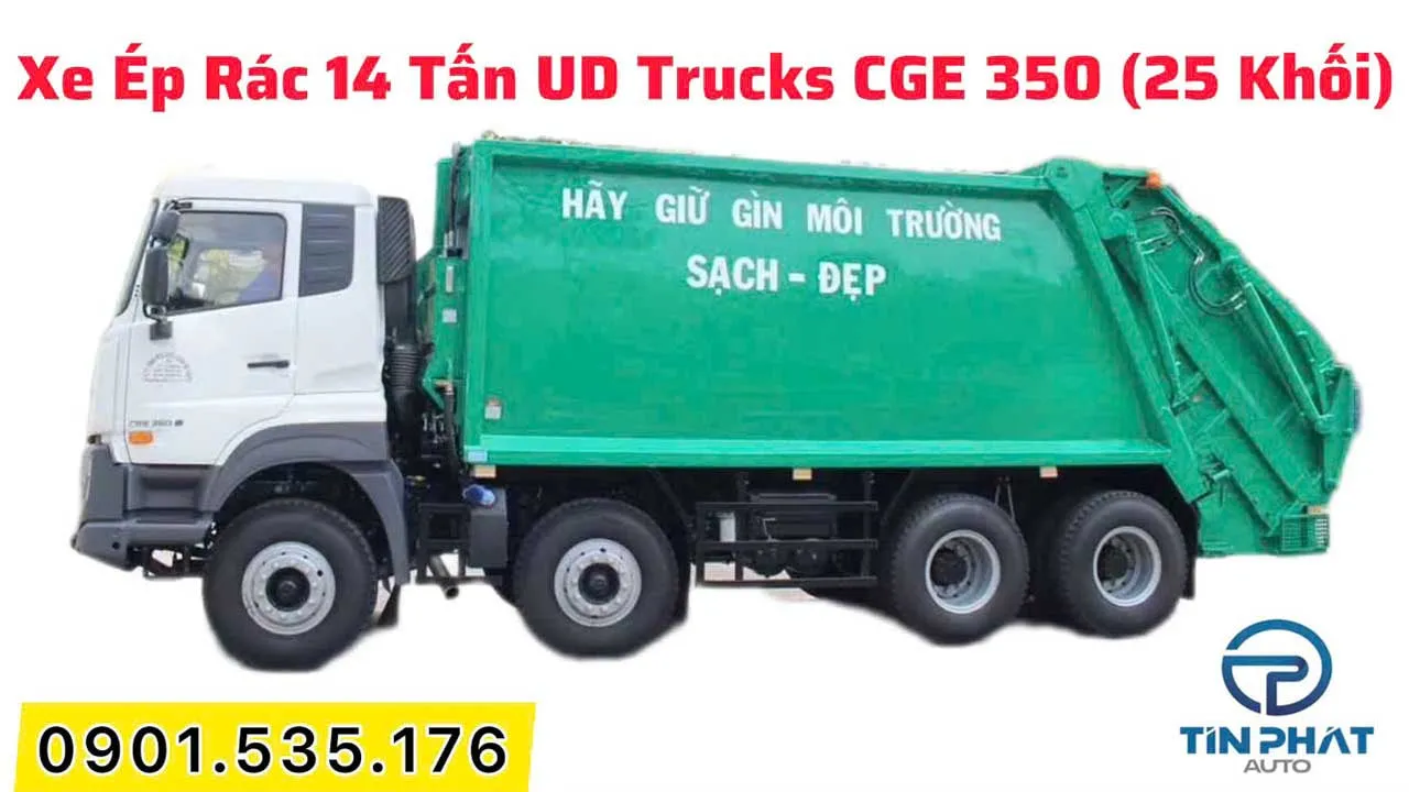 Xe Ép Rác 14 TẤN UD Trucks CGE350 - 25 Khối (Máng Xúc) Mới Nhất 2025 ...